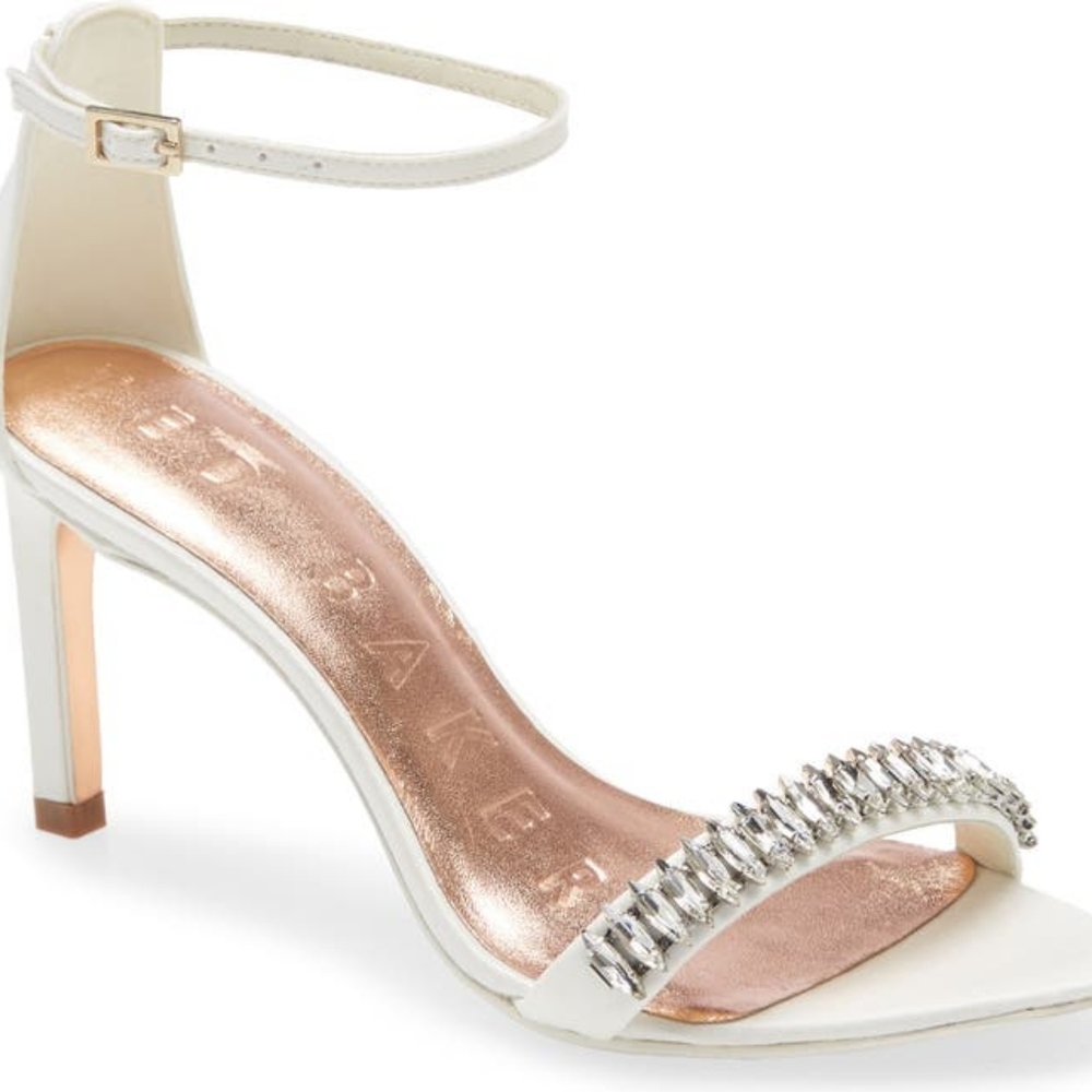 Saralia Crystal Embellished Ankle Strap Sandal 39.5 - Gem